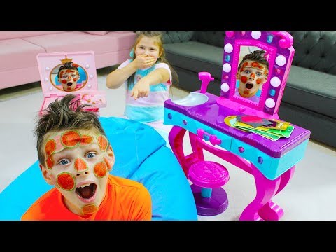 Ali and Adriana Pretend Play with Makeup Kids Toy Set