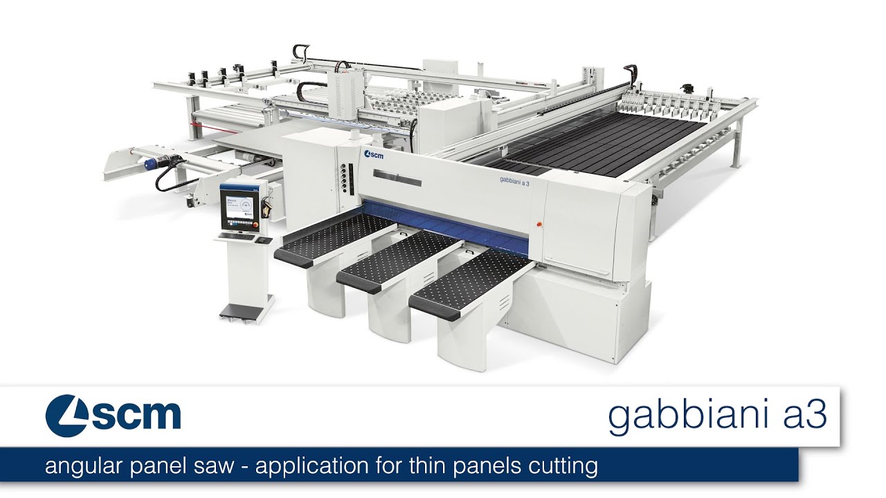 scm gabbiani a3 angular panel saw - thin panels cutting application ...