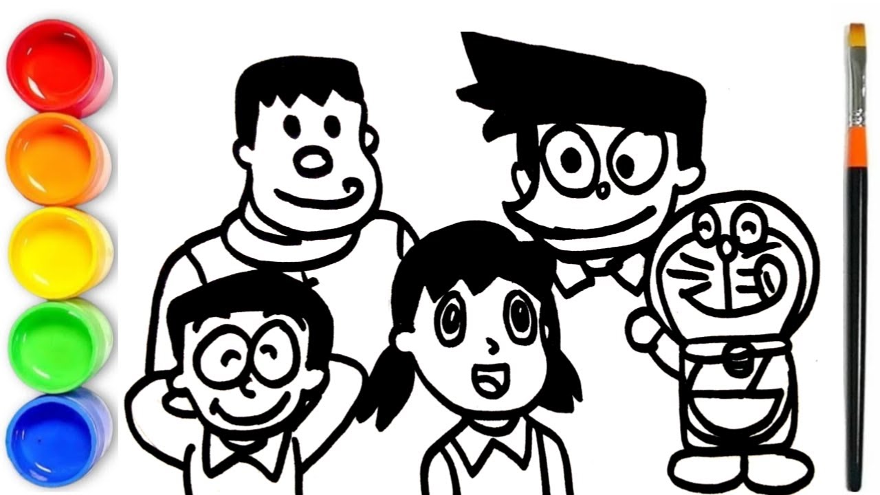 How to draw Doreamon and His Friends, Doraemon and His Friends Drawing ...