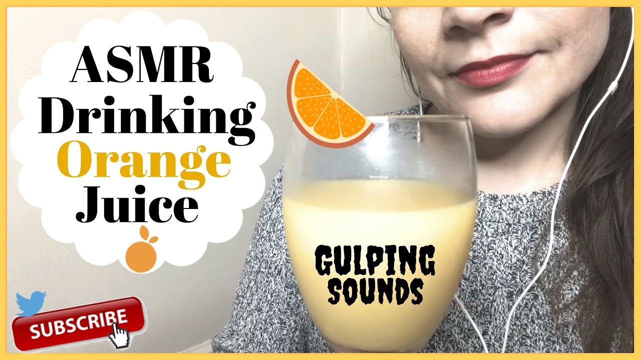 ASMR GULPING ORANGE JUICE {20 min.} | GULPING ASMR | DRINKING SOUNDS ...