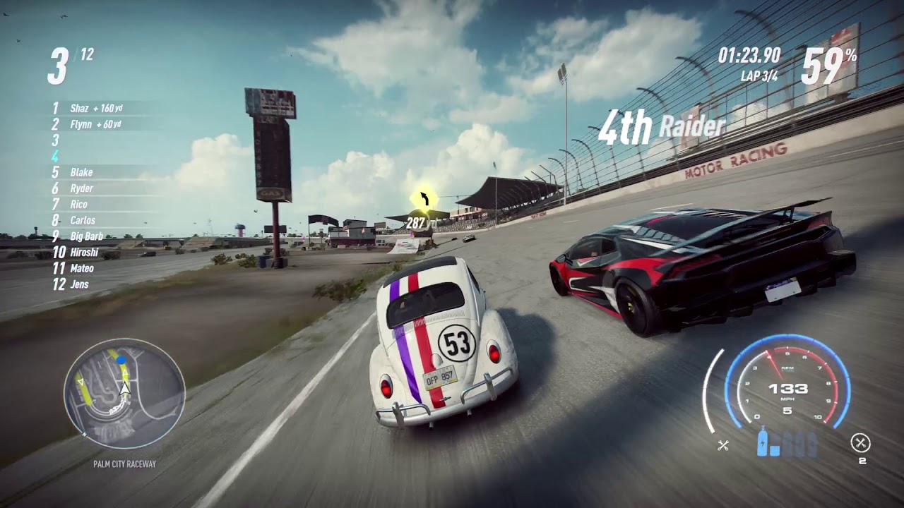 nfs heat racing on palm city raceway with herbie - YouTube