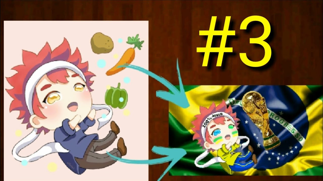 #3 Na Raça: Speed Art Souma Chibi Versão Brasil Copa do Mundo ...