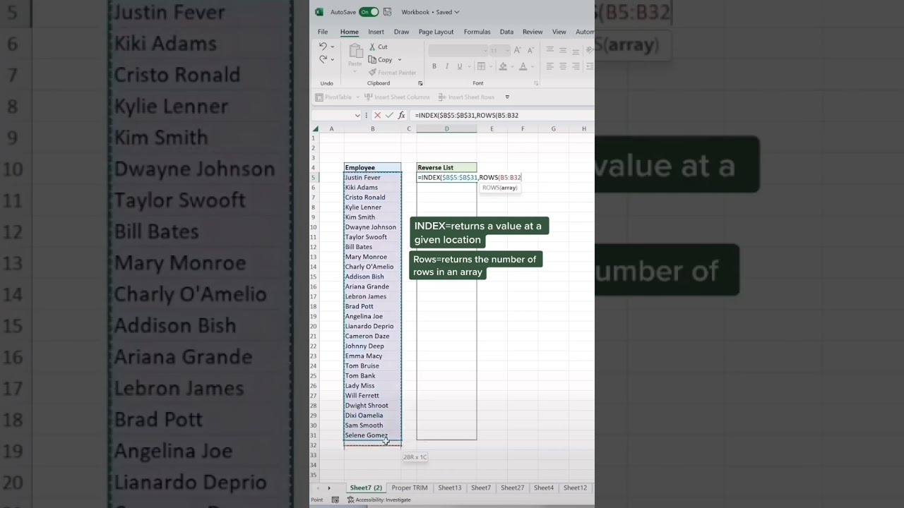 How To reverse Order Of List In Excel dataanalysis excel YouTube How To reverse Order Of List In Excel dataanalysis excel YouTube