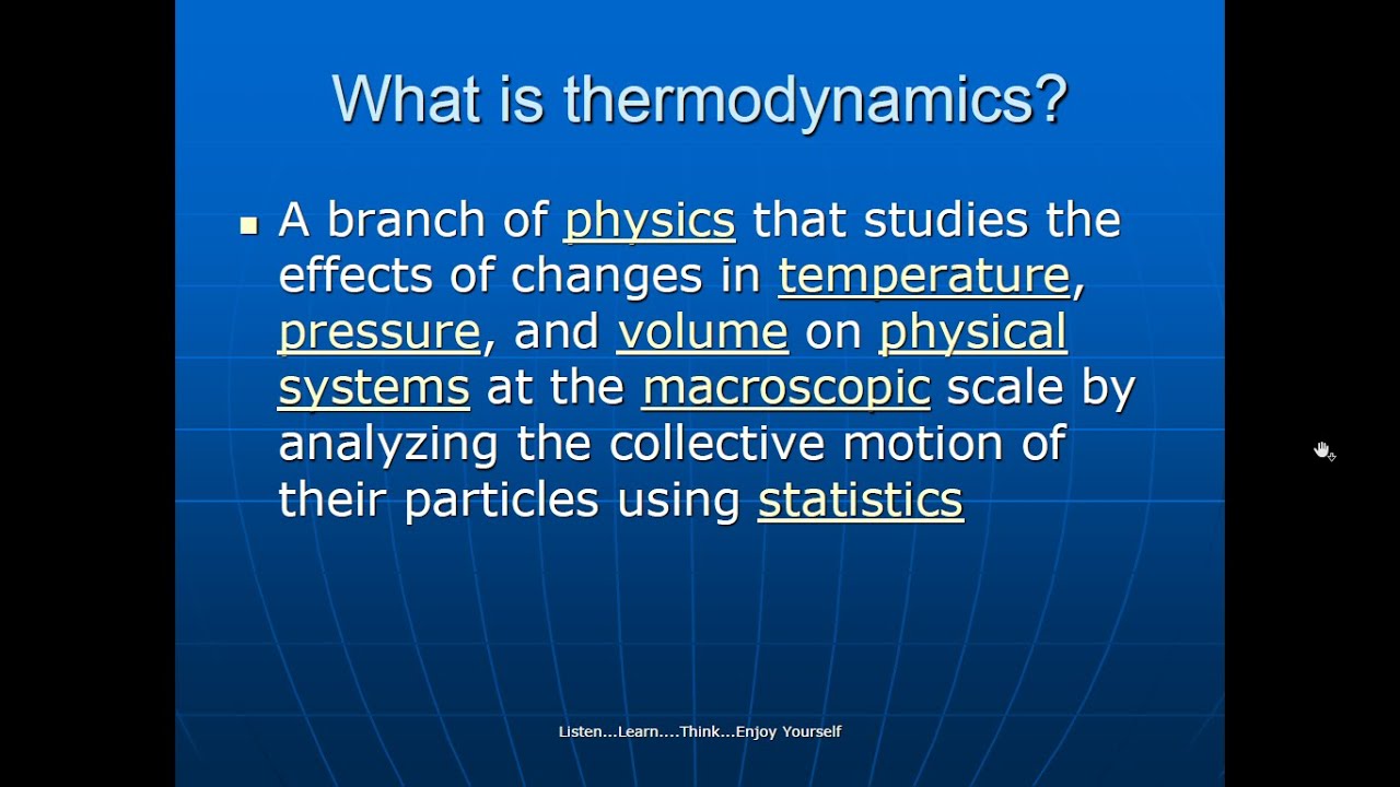Basics of Thermodynamics - YouTube