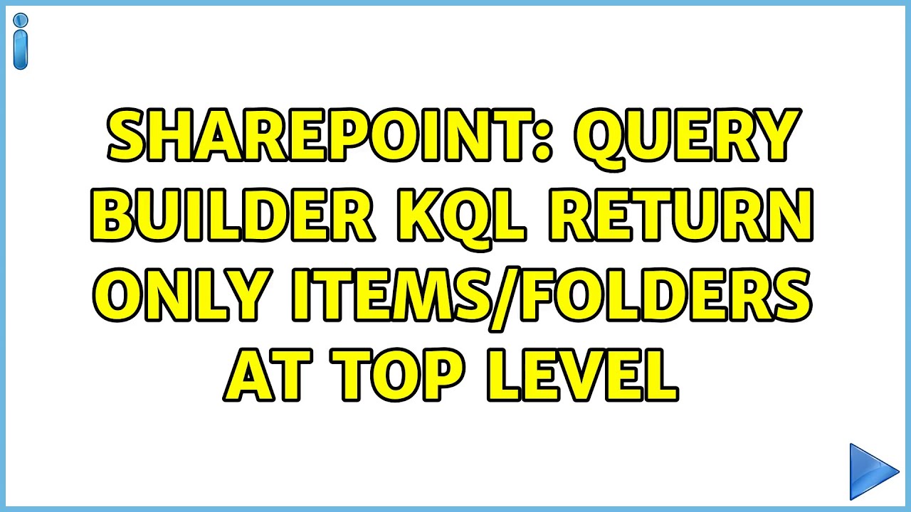 Sharepoint: Query Builder KQL return only items/folders at top level ...