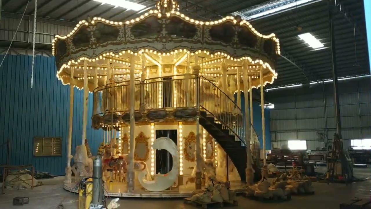 Double Deck Carousel 36~38 seats - Amusement Rides - YouTube