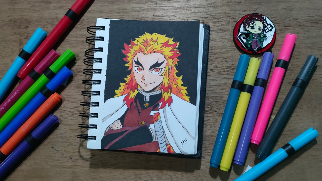 Rengoku drawing easy ll Senjuro rengoku ll Demon Slayer ll Ohuhu ...