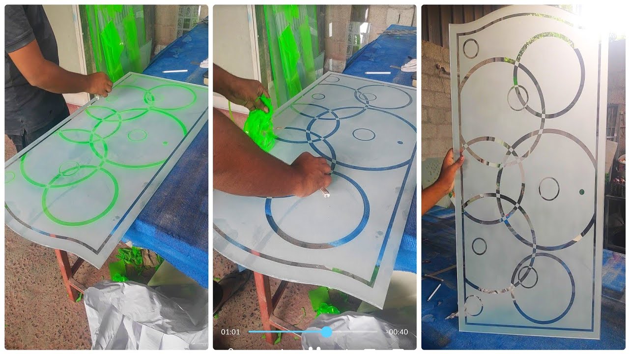 Trending Glass Design || Mind-blowing Kitchen Door Glass Etching Design ...