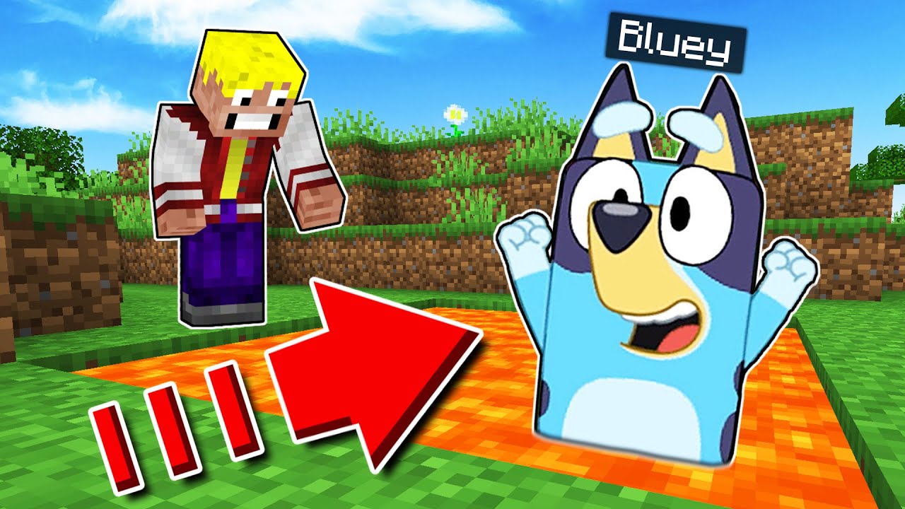 ENSEÑO A BLUEY A JUGAR A MINECRAFT - YouTube