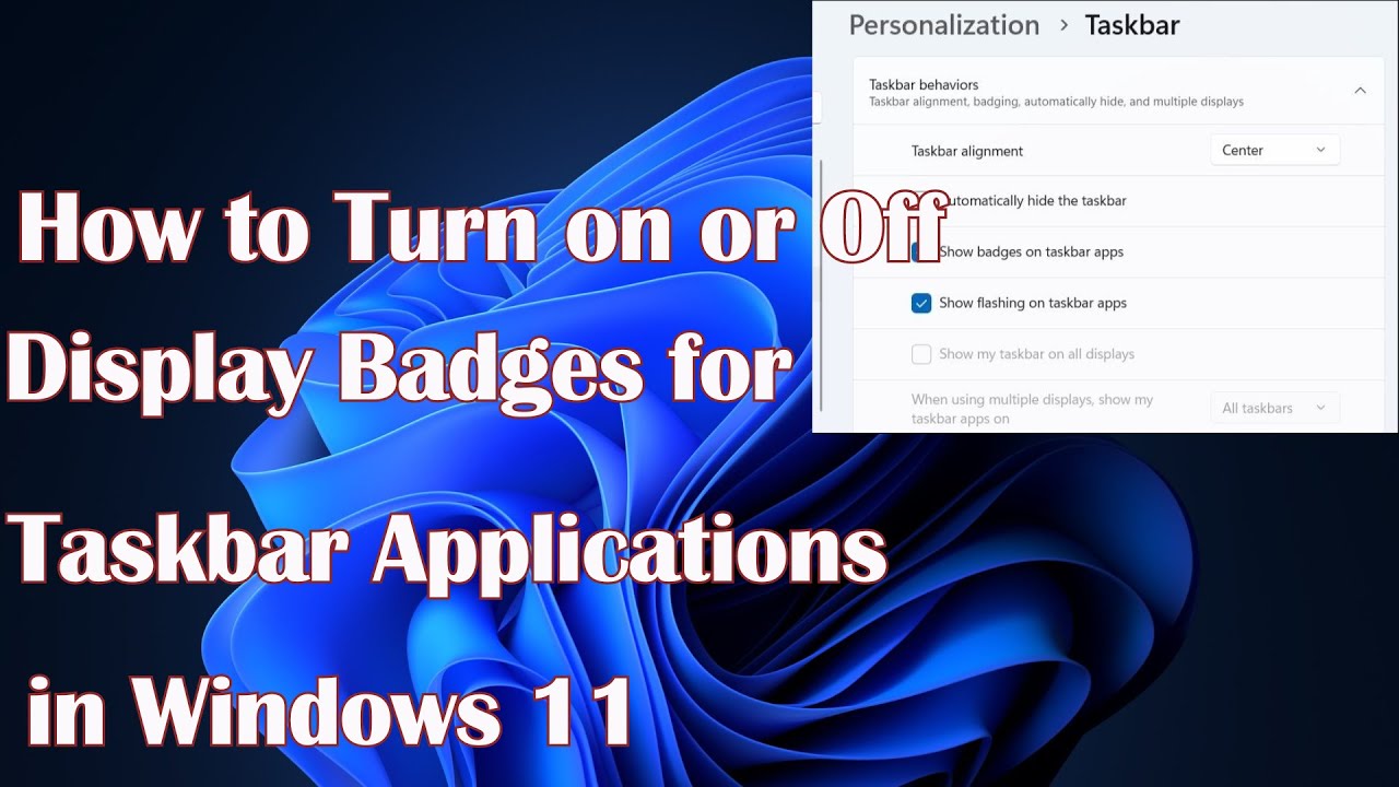 How to Turn on or Off Display Badges for Taskbar Applications in ...