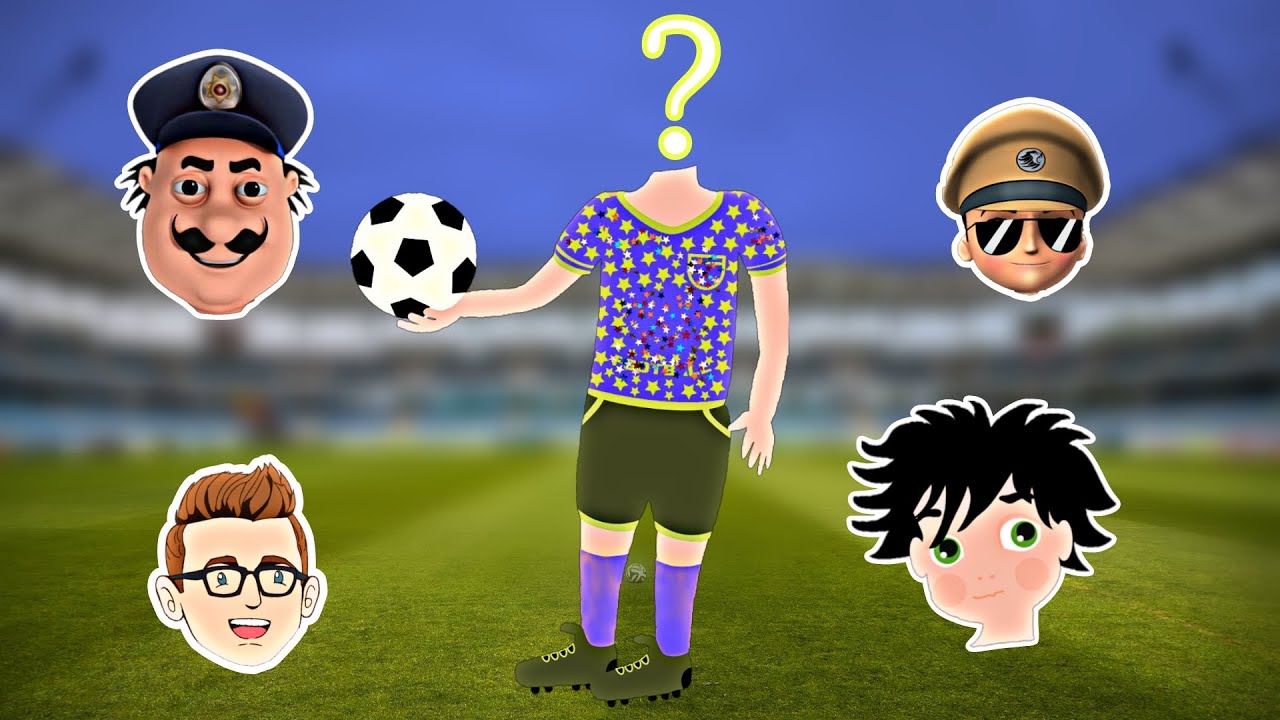 Football Player Cartoon Wrong Head Game | Kids Learning Games - YouTube