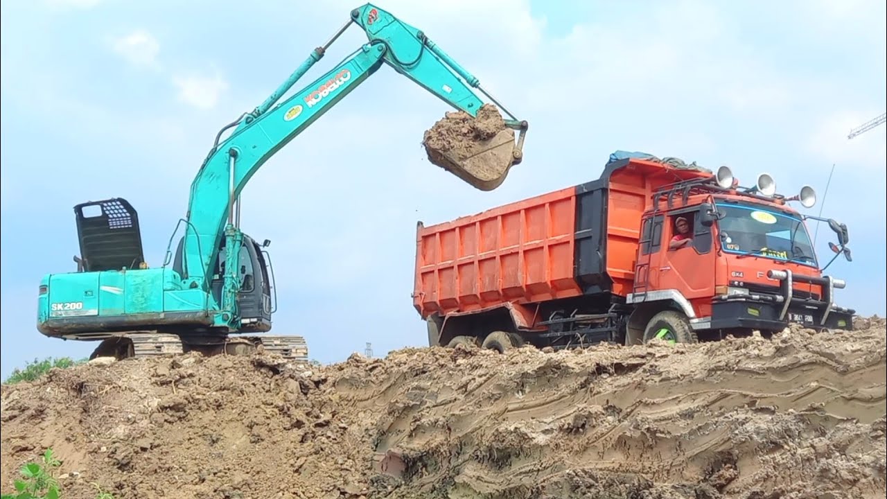 Heavy Equipment Activities, Soil Moving Truck, Excavator Loading Truck ...