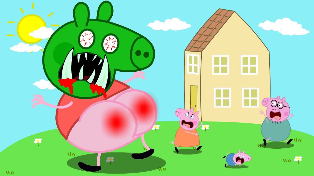 Run Mommy, Daddy, George!! Peppa Pig Turn Into A Zoombie - Peppa Pig ...