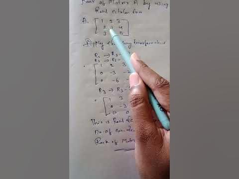 find the rank of Matrix using row echelon form - YouTube