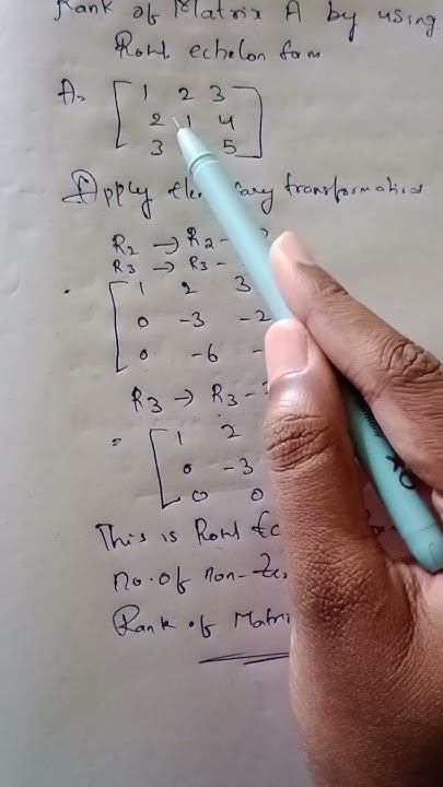 find the rank of Matrix using row echelon form - YouTube