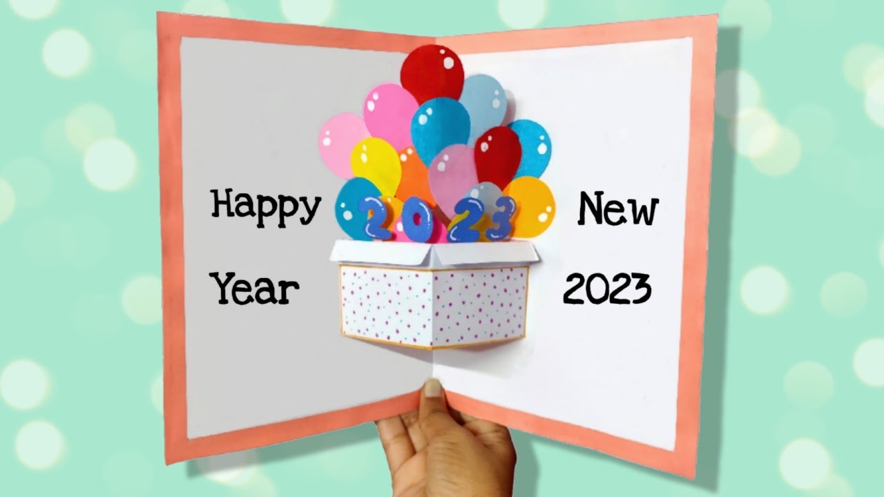pop up new year card 2023 / new year card making / handmade new year ...