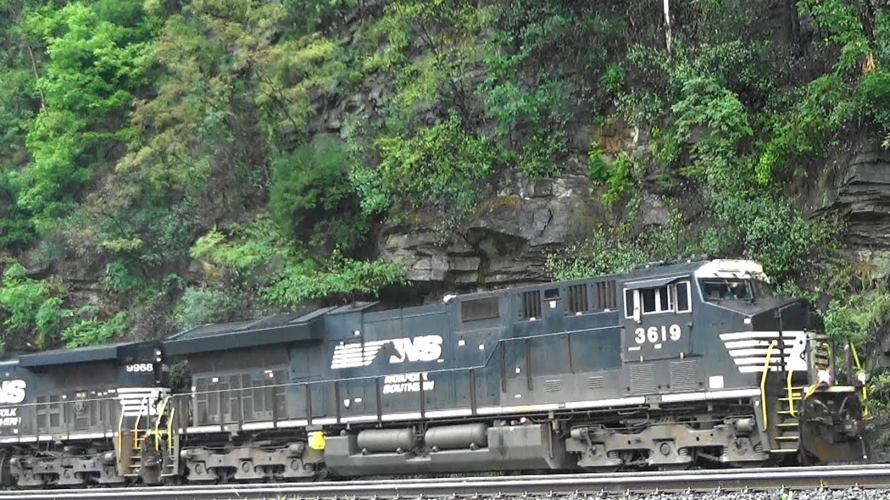 NS 3619 Leads 3x1x2 Freight, Horseshoe Curve, PA - YouTube