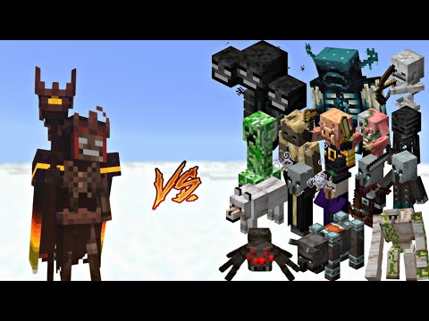 Epic Minecraft fight:Wither necromancer vs all mobs fight #minecraft # ...