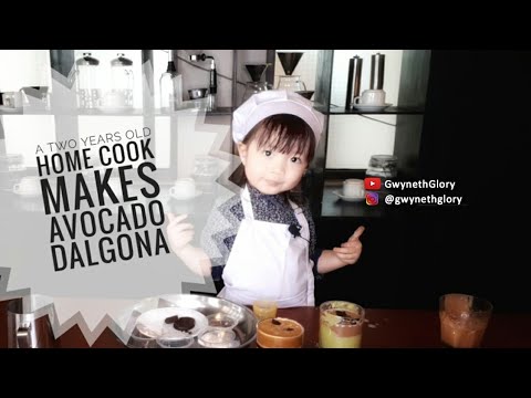 A Two-Year-Old Home Cook Makes Avocado DALGONA #DalgonaCoffee # ...
