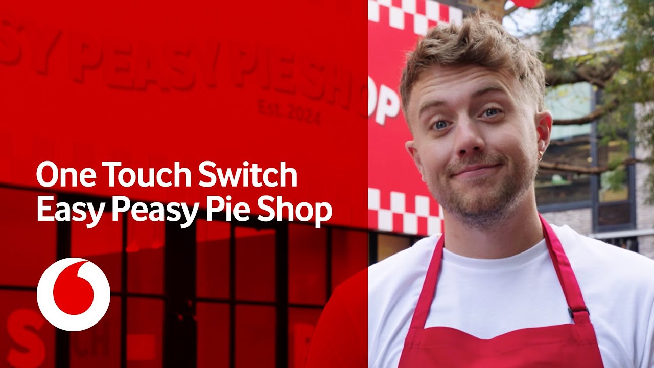 Roman Kemp turns pie maker at our Easy Peasy Pie Shop | One Touch Switch | Vodafone UK - YouTube