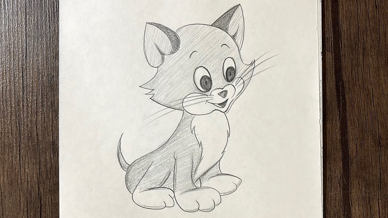 how to draw baby Tom from Tom and Jerry | easy cute cartoon drawing ...