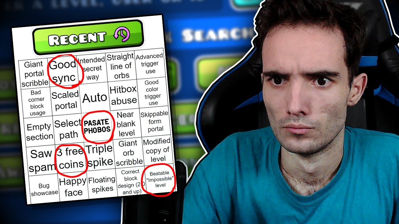 EL RETO RECIENTE DEL BINGO (Recent Tab Bingo) | Geometry Dash - YouTube