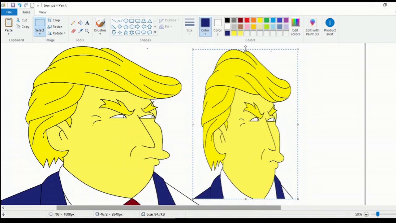 How to Draw President Trump on MS Paint Using Mouse - YouTube