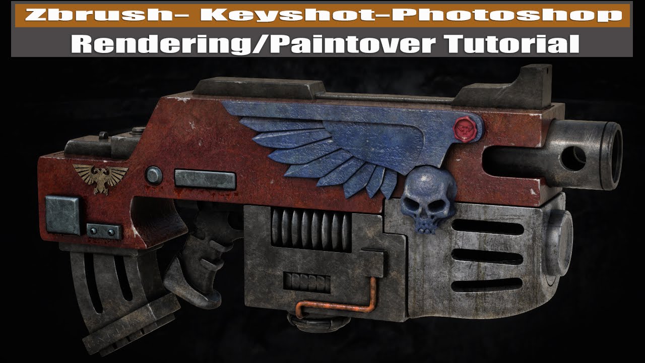 Zbrush - Keyshot - Rendering_Paintover Tutorial Part 2 - YouTube