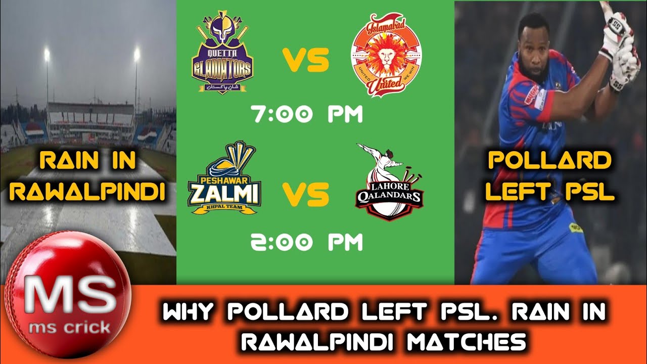 KERON POLLARD LEFT PSL WHY ? | PSL MATCHES IN DANGER | RAIN GAME IN ...