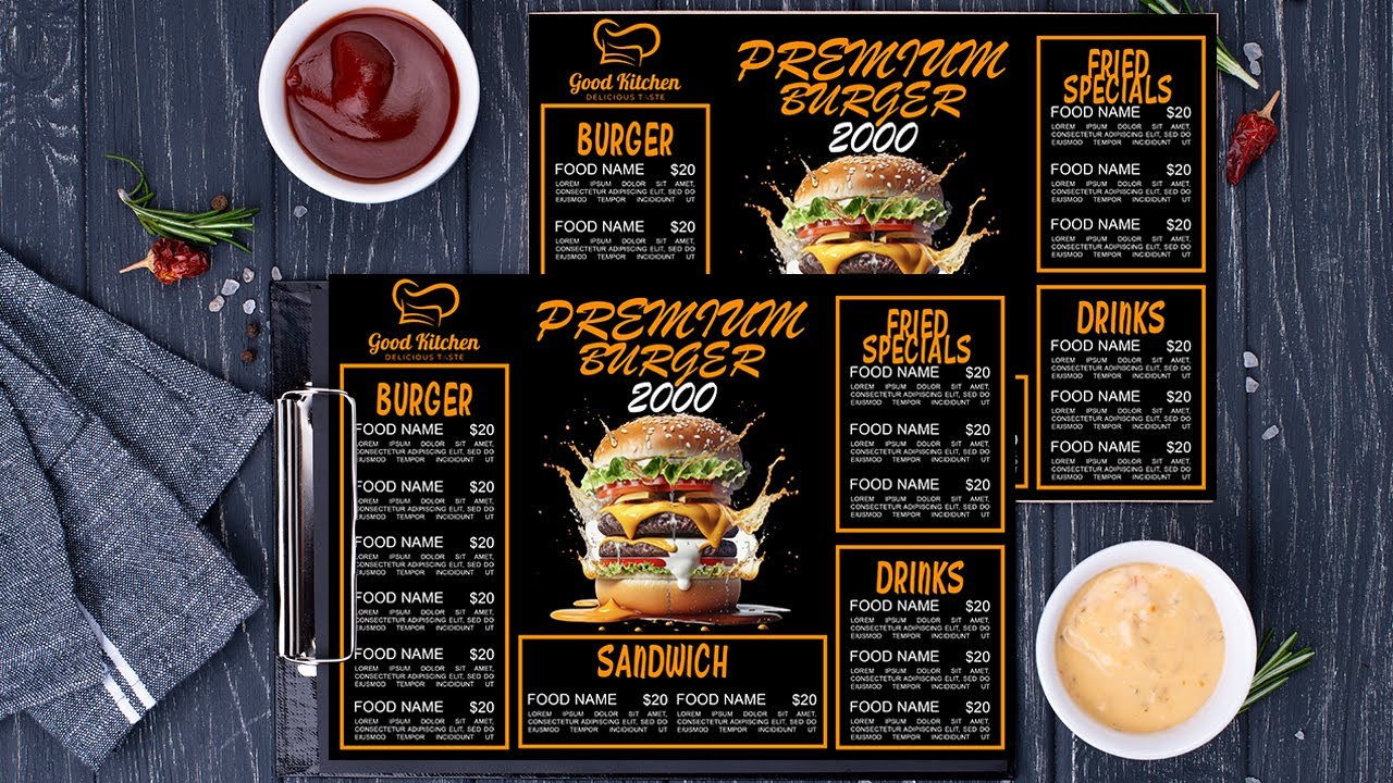 Menu Design in Photoshop How to Restaurant Food Menu Design in ...