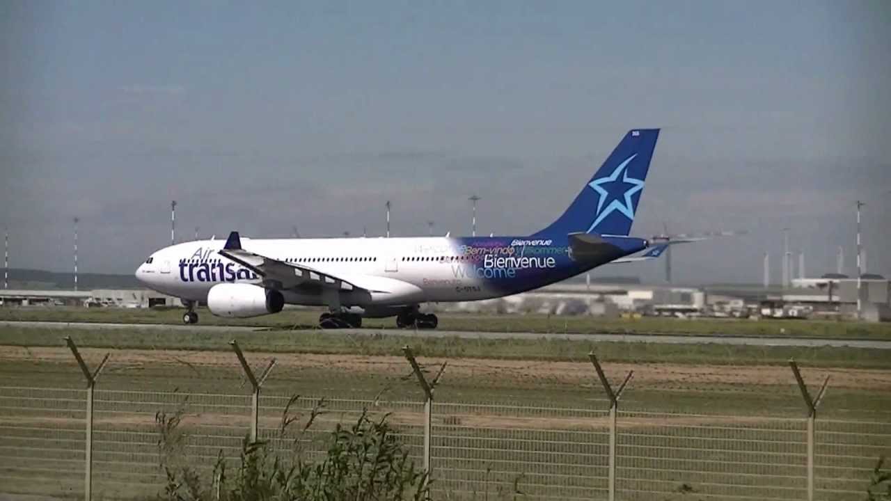 STRONG WIND Take Off in Rome Fiumicino A330 Air Transat -Rwy 34L- [FULL ...