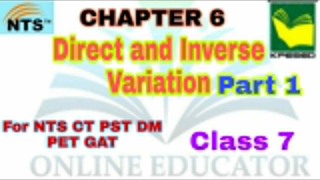 Direct and inverse variation class 7 |kpk maths| part 1 - YouTube