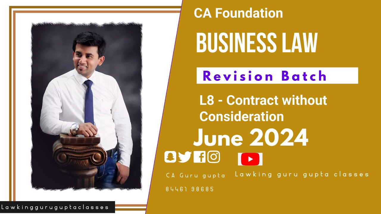 #cafoundation I L8 I Contract without Consideration I Revision I New Syllabus I June 24 I Guru ...