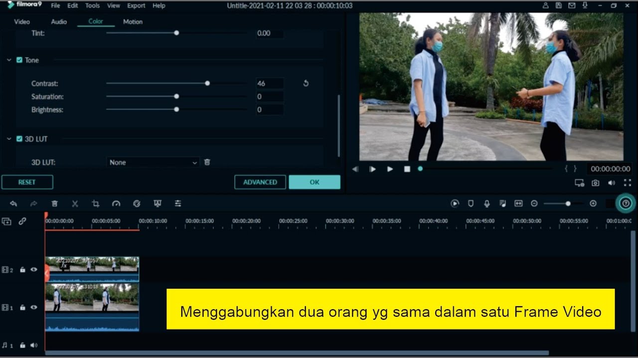 Tutorial membuat dua Video dengan orang yang sama menjadi satu frame ...