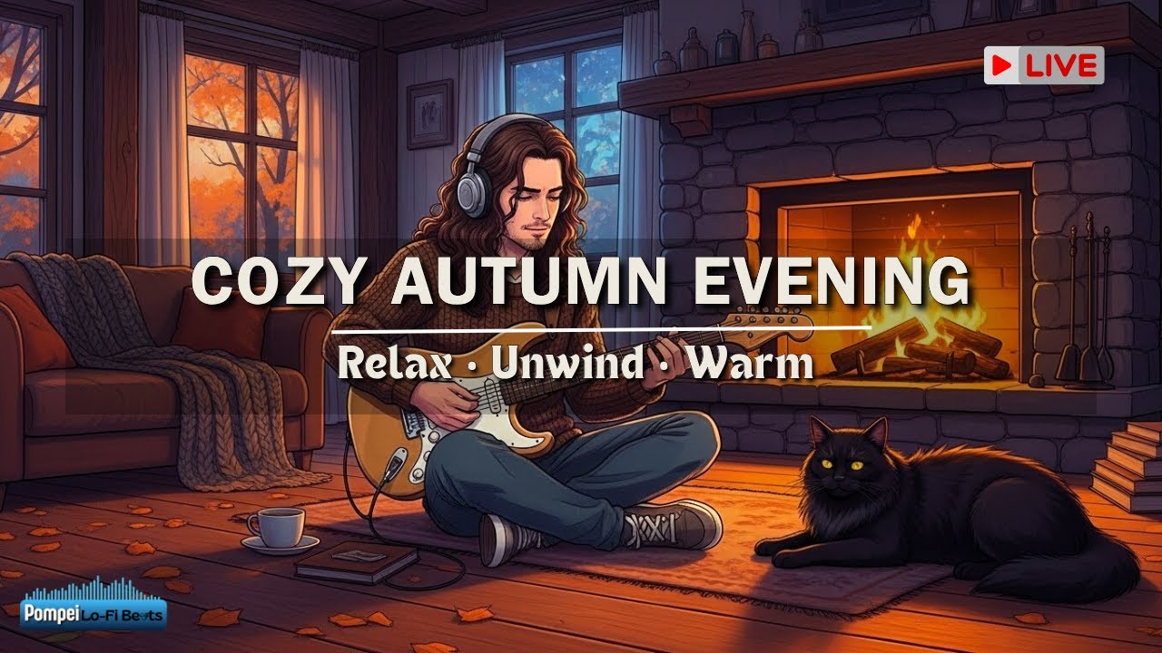 Cozy Autumn Evening 🔥 | Lo-Fi Jazz Guitar Beats to Relax & Unwind - YouTube