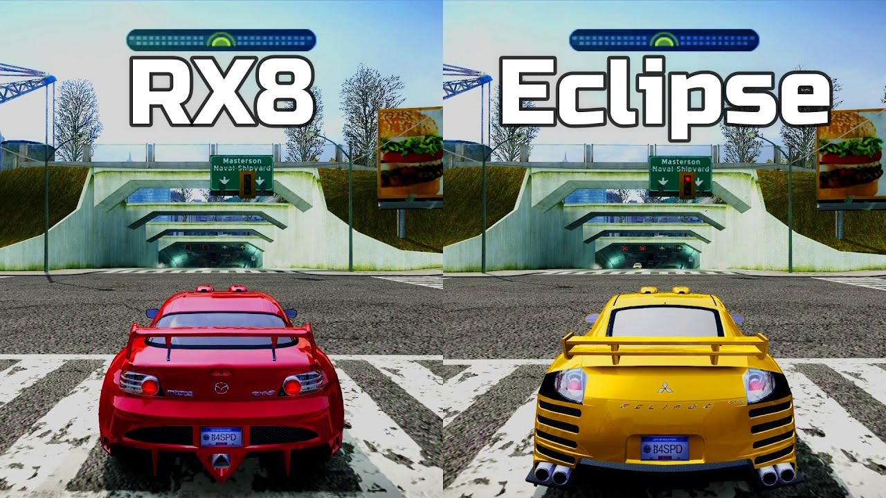 NFS Most Wanted: Mazda RX8 vs Mitsubishi Eclipse - Drag Race - YouTube