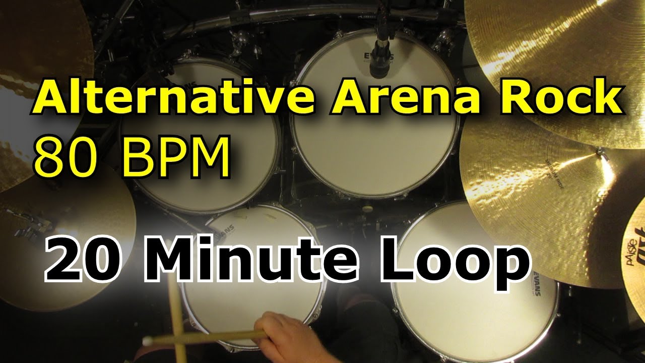 20 Minute Drum Loop - Alternative Arena Rock 80 BPM - YouTube
