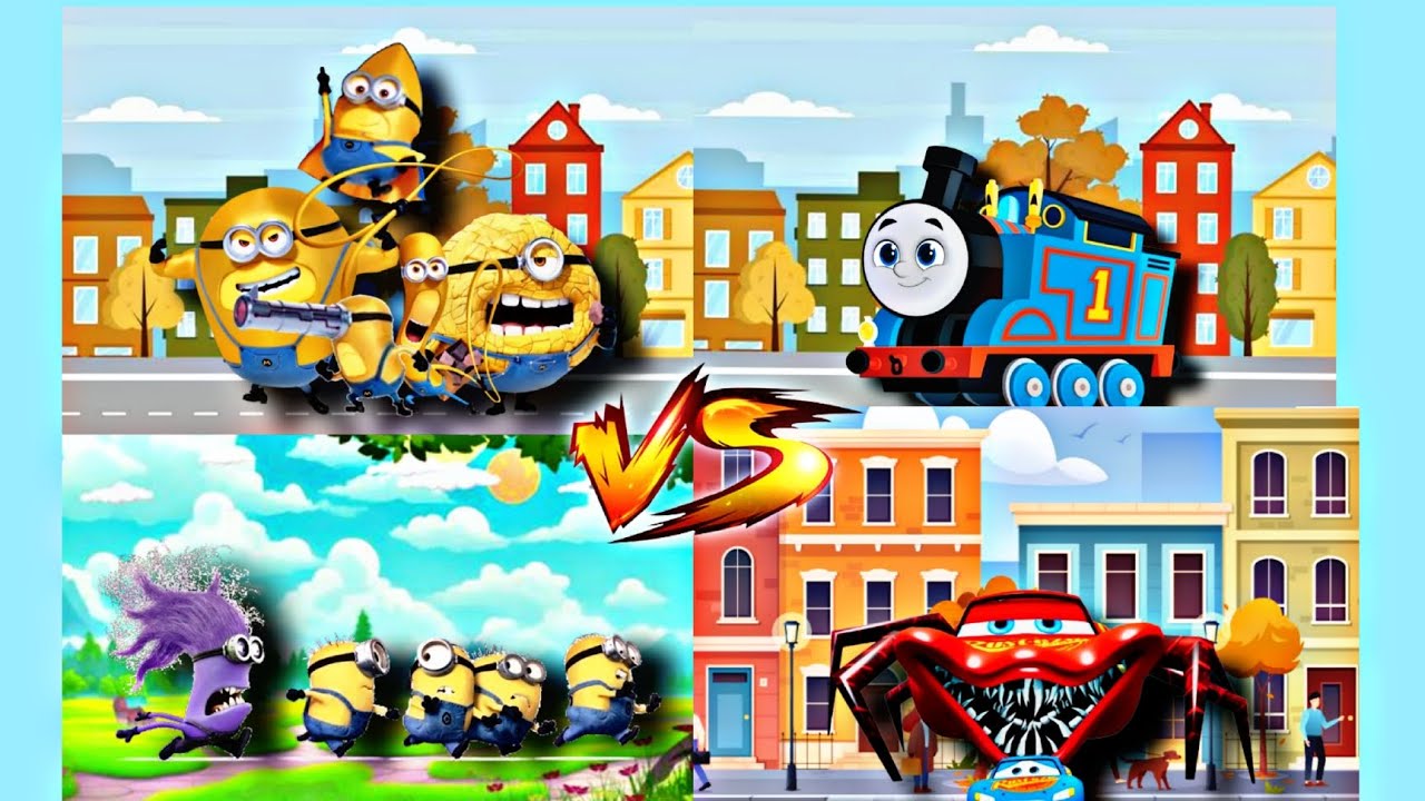 Mega Minions vs Minions Monster vs Thomas the Train vs McQueen Eater ...