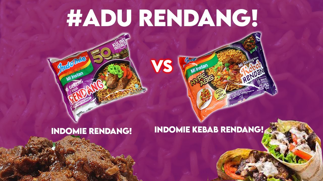 INDOMIE MIE GORENG KEBAB RENDANG ADU RASA VS INDOMIE MIE GORENG RENDANG ...
