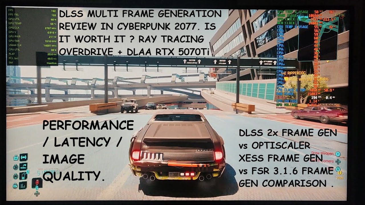 Cyberpunk 2077 DLSS 4 Multi Frame Gen Review | DLSS FG vs Optiscaler ...