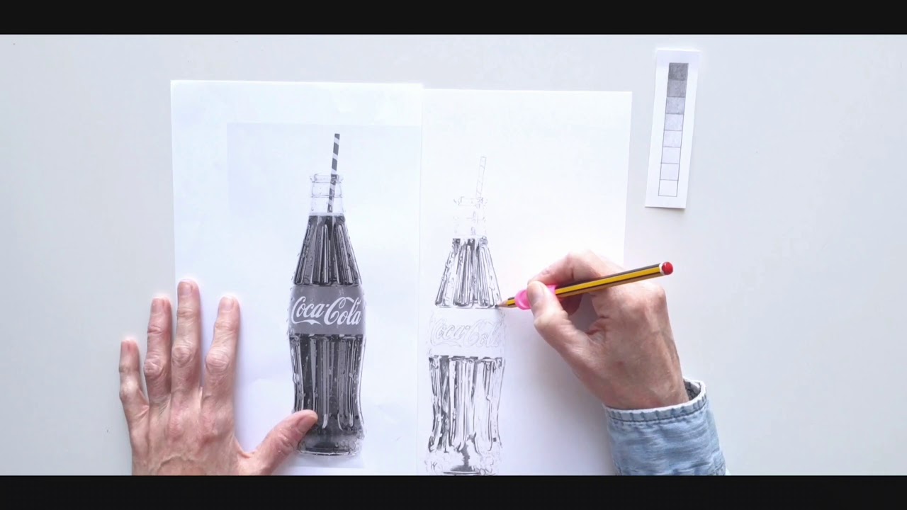 Part 3 Tonal Drawing Tutorial Coca Cola bottle - YouTube