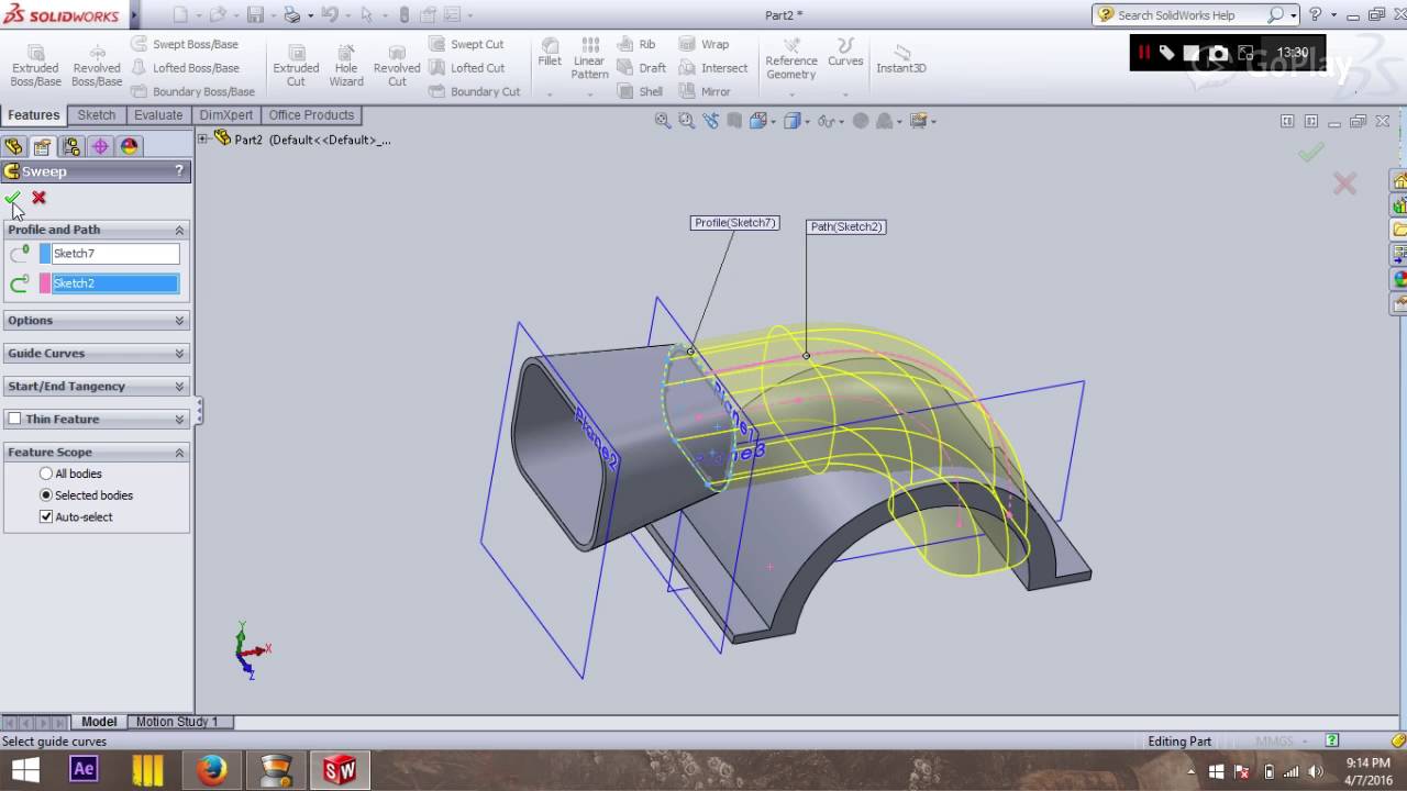 Upper housing modelling using solidworks - YouTube