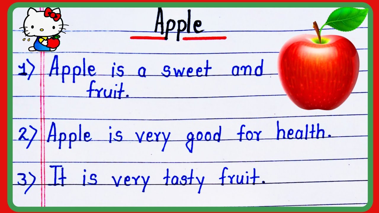 10 lines apple Essay in english ||Essay on apple - YouTube