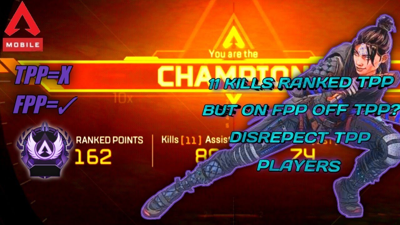 FPP PLAYER DOMINATES TPP RANKED LOBBY BUT FPP ON? APEX LEGENDS MOBILE ...