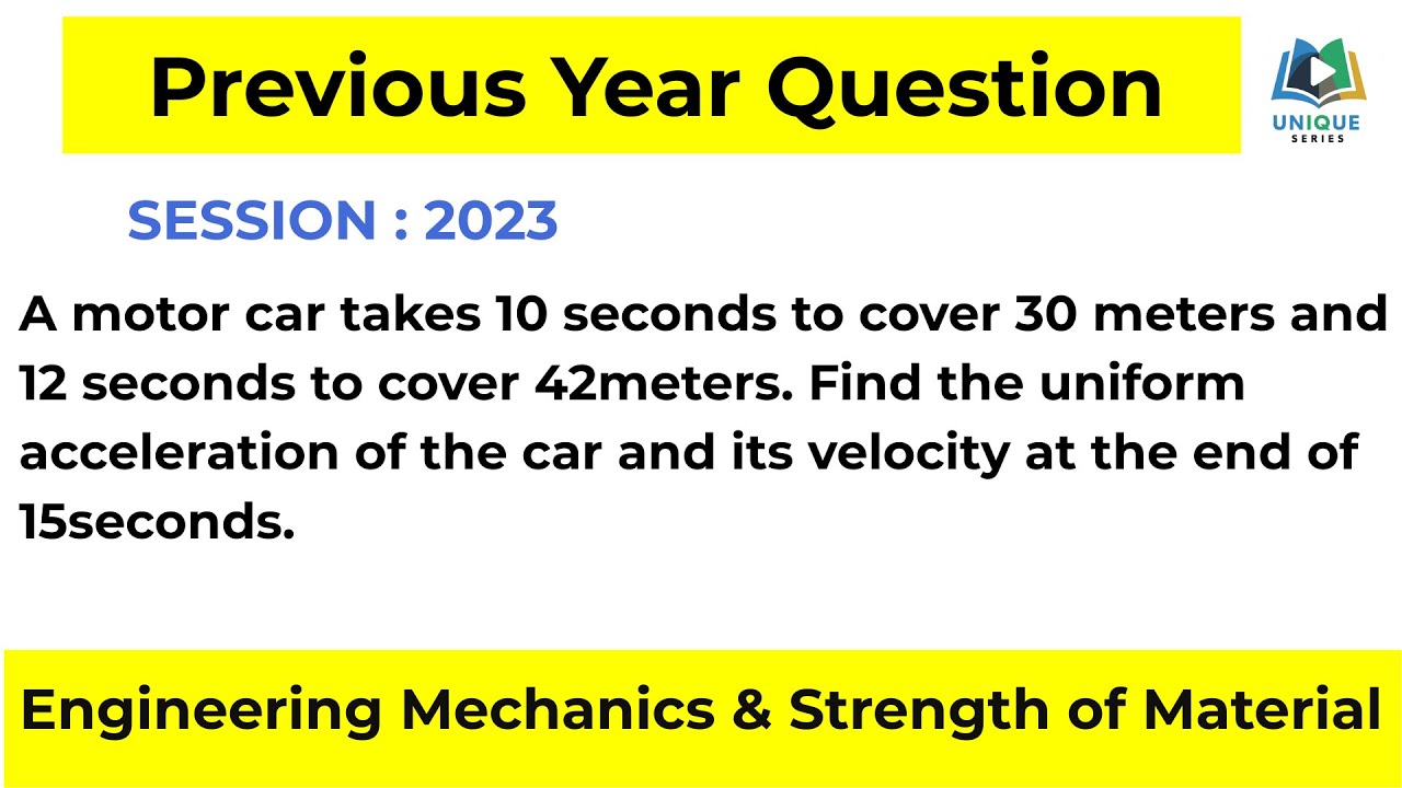 A motor car takes 10 seconds to cover 30 meters and 12 seconds to cover ...