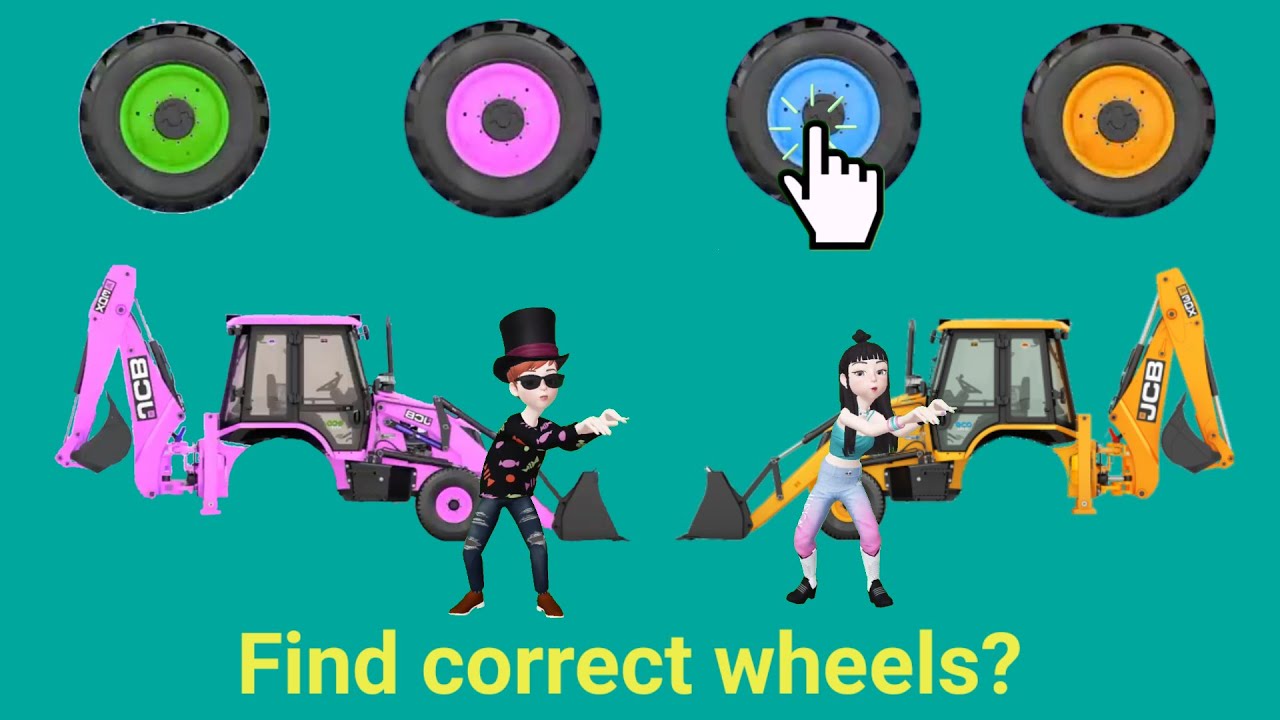 CORRECTLY CORRECTLY GUESS THE (JCB WHEEL 1) | JCB CARTOON VIDEO | JCB ...