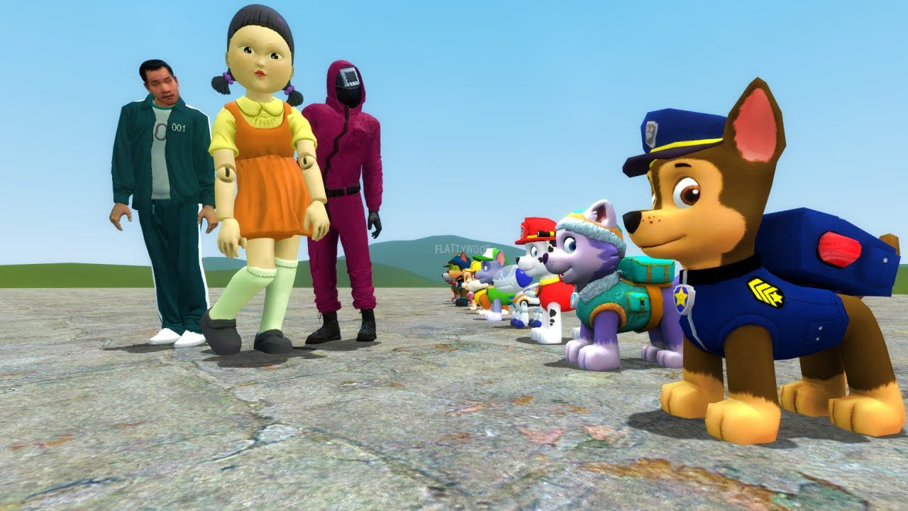 PAW PATROL VS SQUID GAME!! Garry's Mod Sandbox - YouTube
