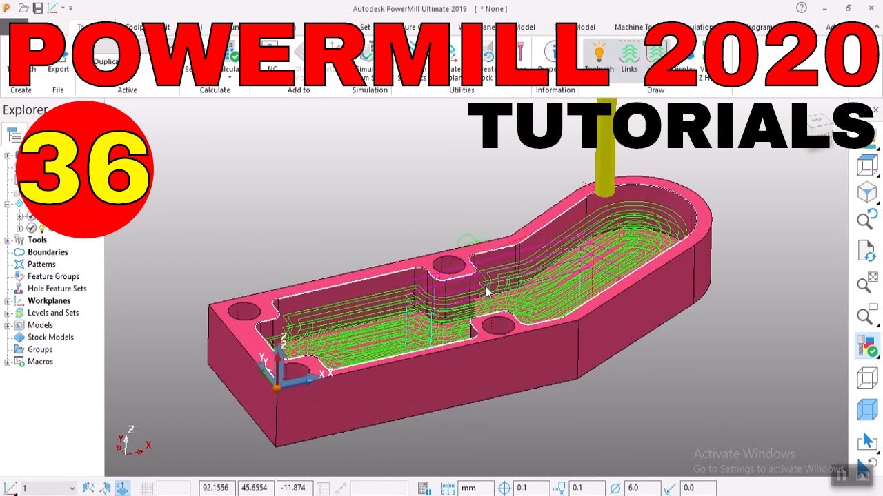 Delcam Powermill 2020 Hindi Tutorials | POWERMILL MODELAREA CLEARANCE WITH LIMIT - YouTube