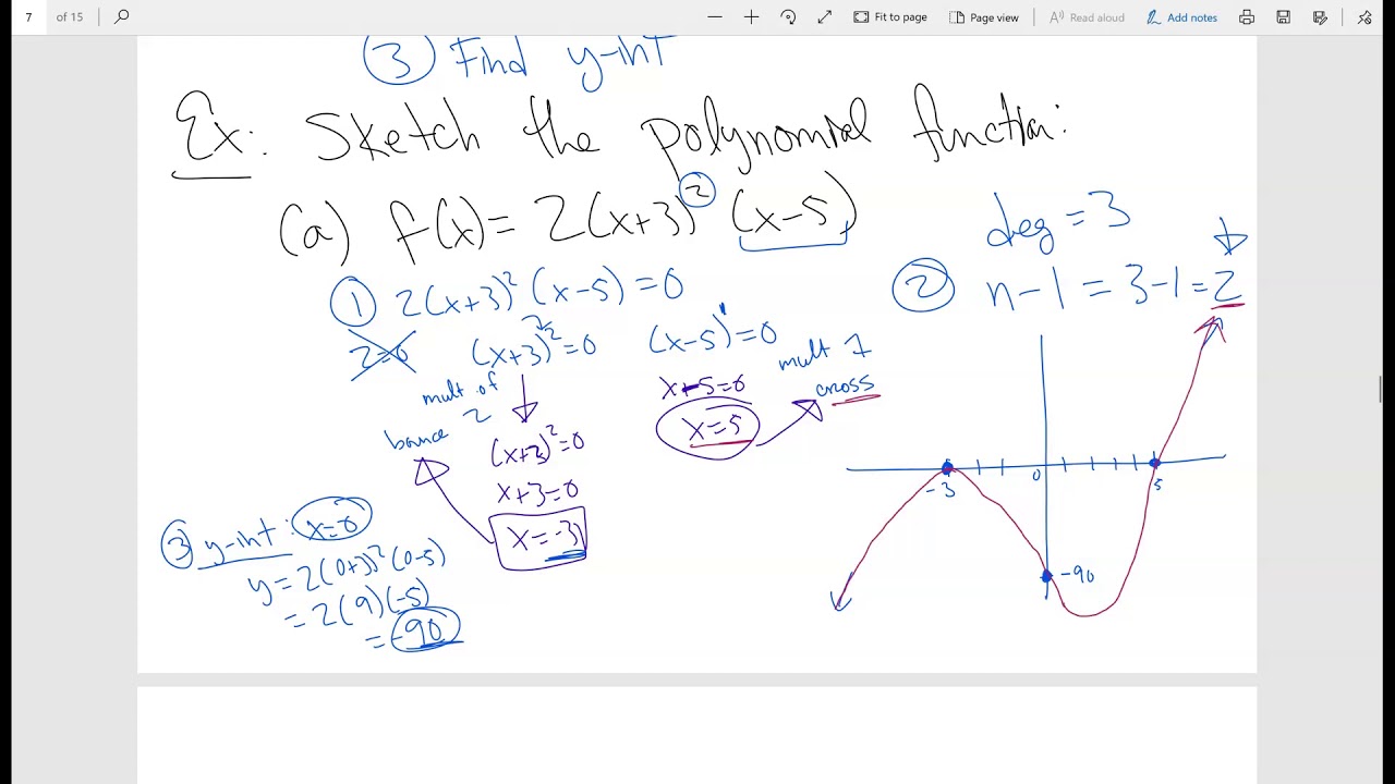Math 141: Graphing Polynomials Part 2 - YouTube