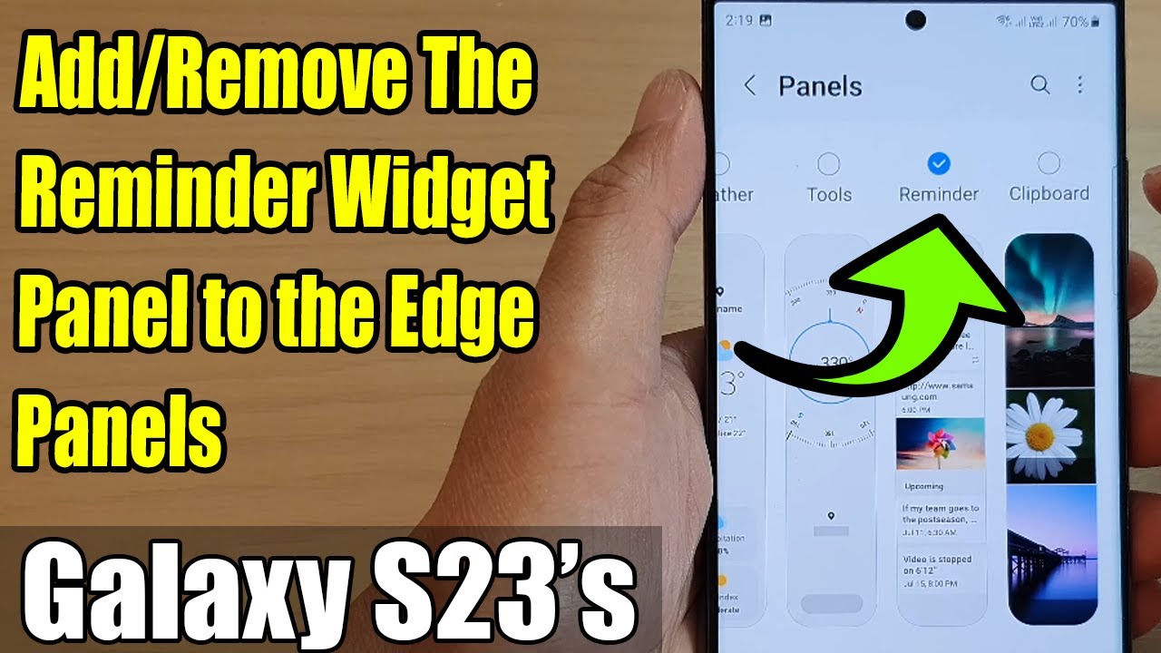 Galaxy S23's: How to Add/Remove The Reminder Widget Panel to the Edge ...